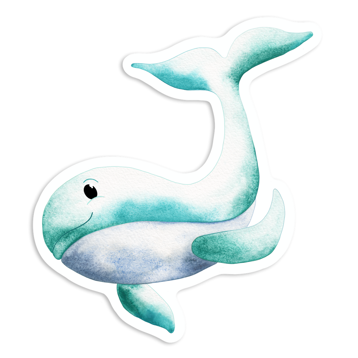 Happy Whale Sticker – Mossy Blue Paper Studio